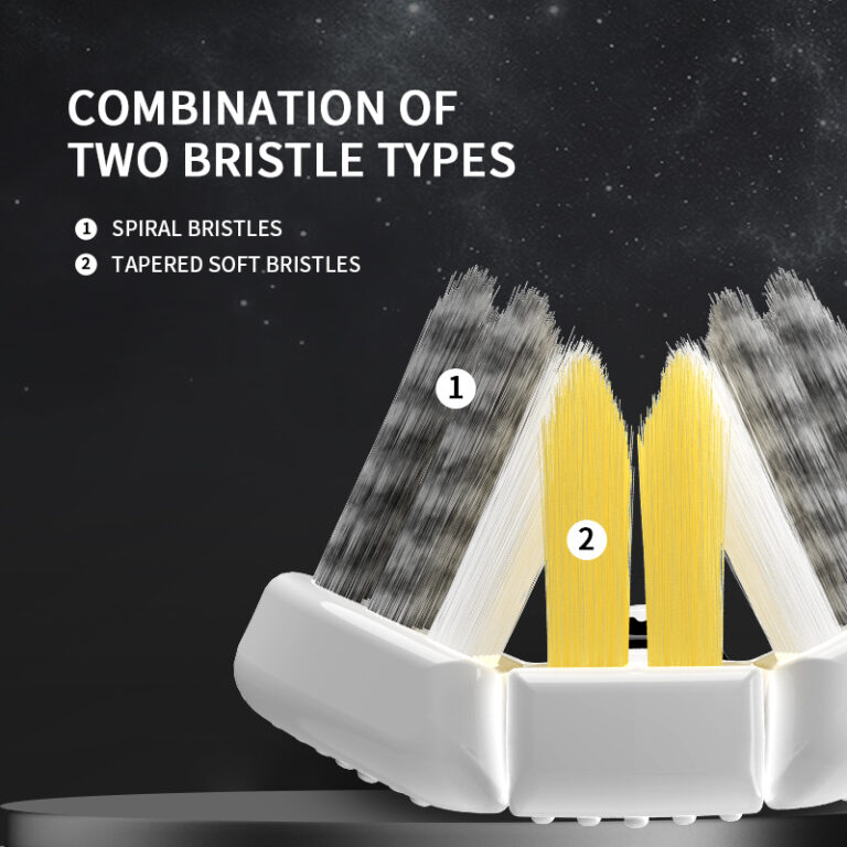 OralGos 3-Sided Toothbrush - Triple Efficiency, Multi-Angle Cleaning, C ...