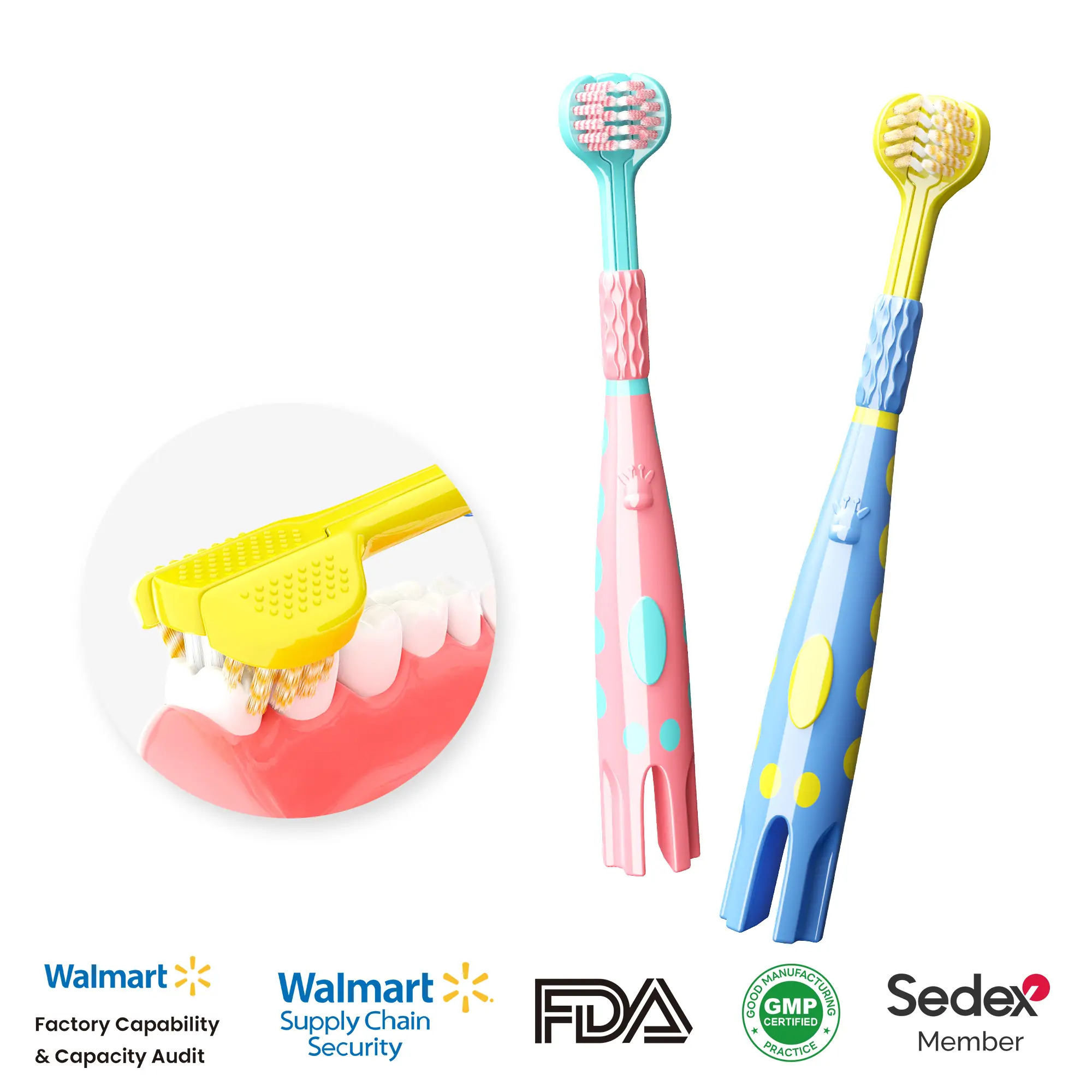 3-sided toothbrush for kids - Oralgos