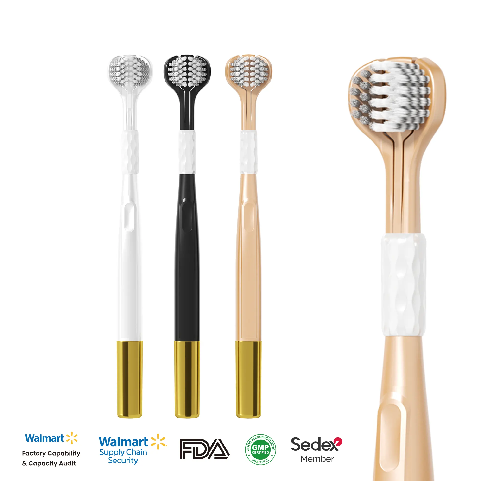 OralGos DB782 Triple-Sided Toothbrush For Plaque Removal